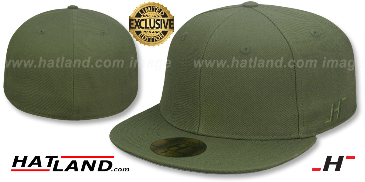 Hatland HYBRID E5-BLANK Solid Olive Fitted Hat