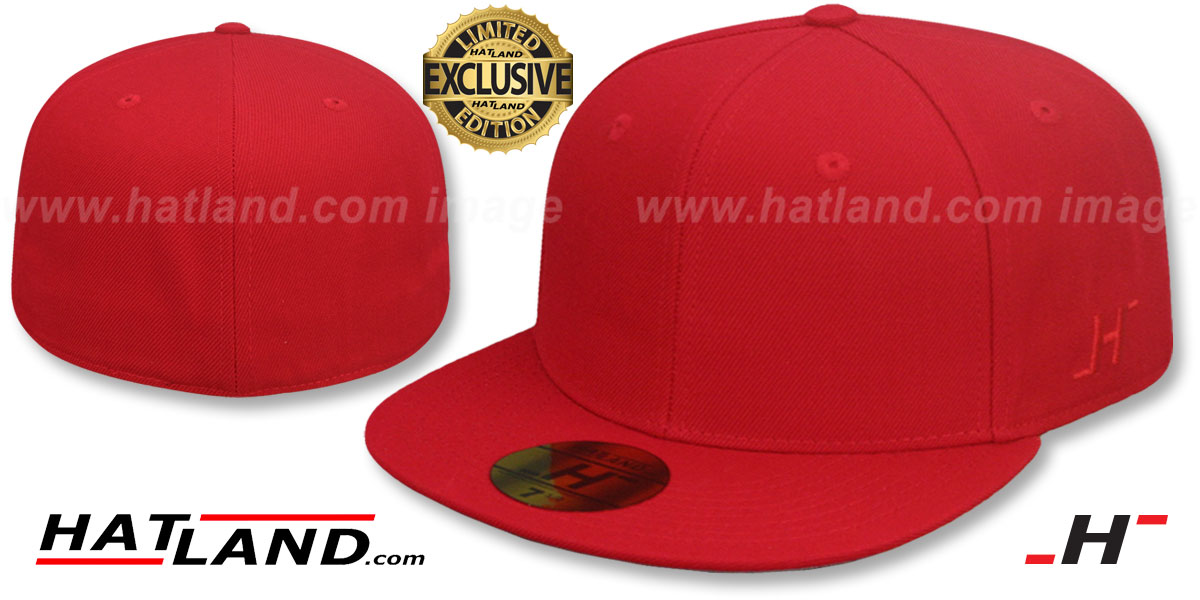 Hatland HYBRID E5-BLANK Solid Red Fitted Hat