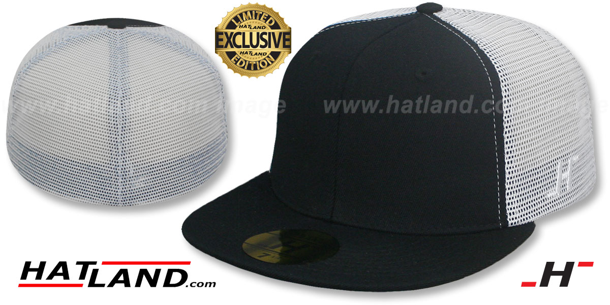 Hatland MESH-BACK HYBRID E5-BLANK Black-White Fitted Hat