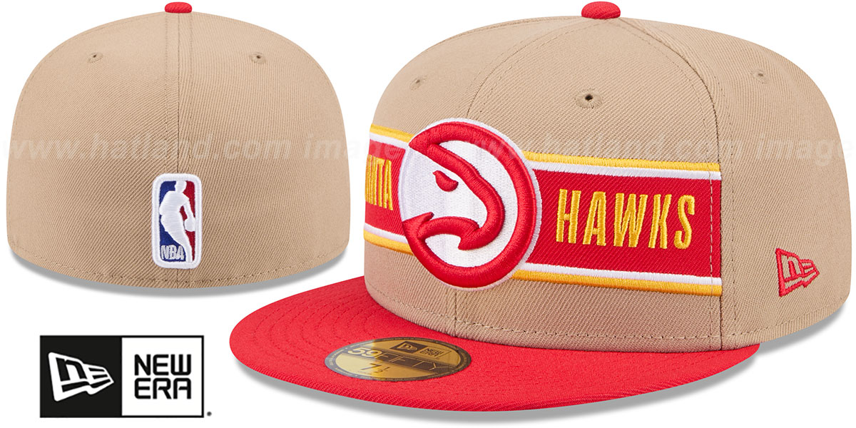 Atlanta Hawks 2024 NBA DRAFT Camel-Red Fitted Hat by New Era