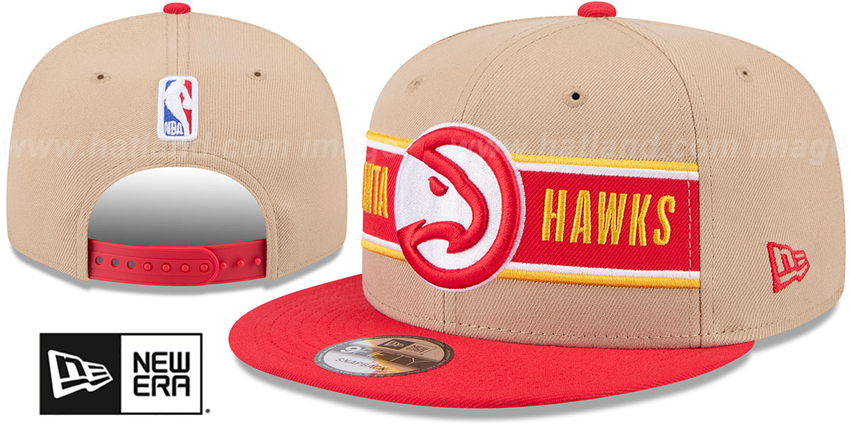 Atlanta Hawks 2024 NBA DRAFT SNAPBACK Camel-Red Hat