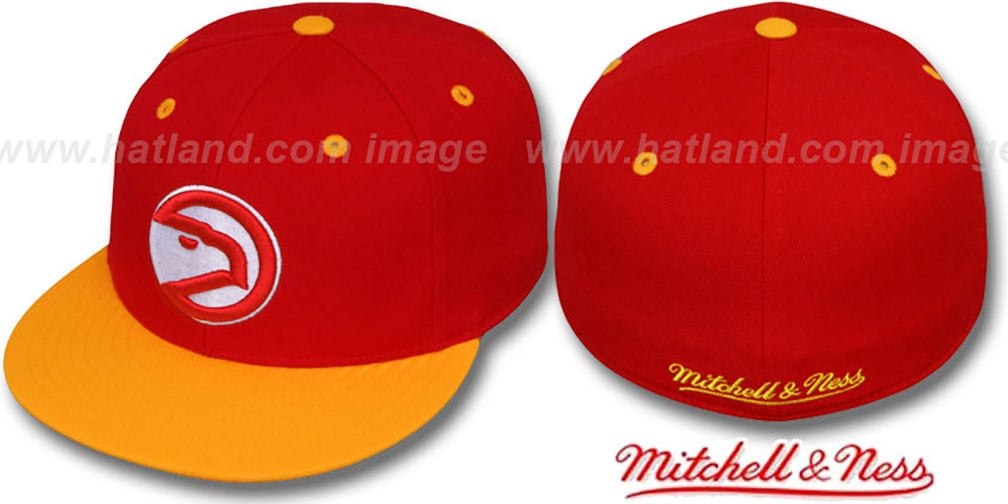 Hawks 2T CLASSIC THROWBACK Red-Gold Fitted Hat