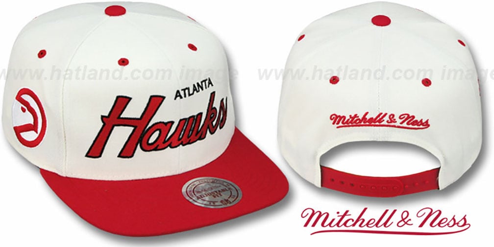 Hawks 2T TEAM-SCRIPT SNAPBACK White-Red Hat