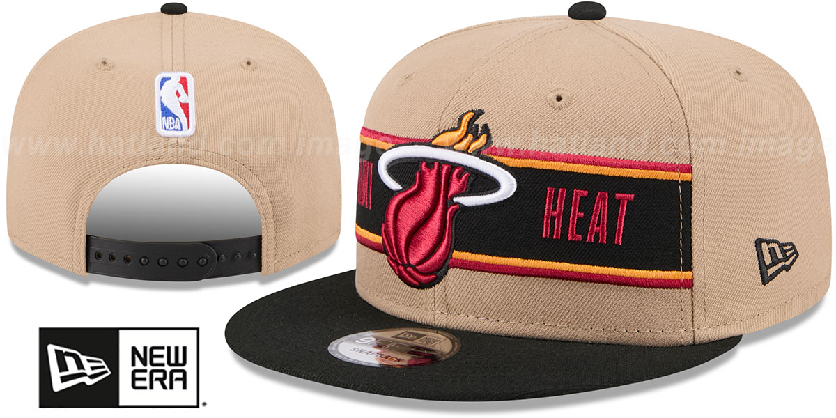 Miami Heat 2024 NBA DRAFT SNAPBACK Camel-Black Hat