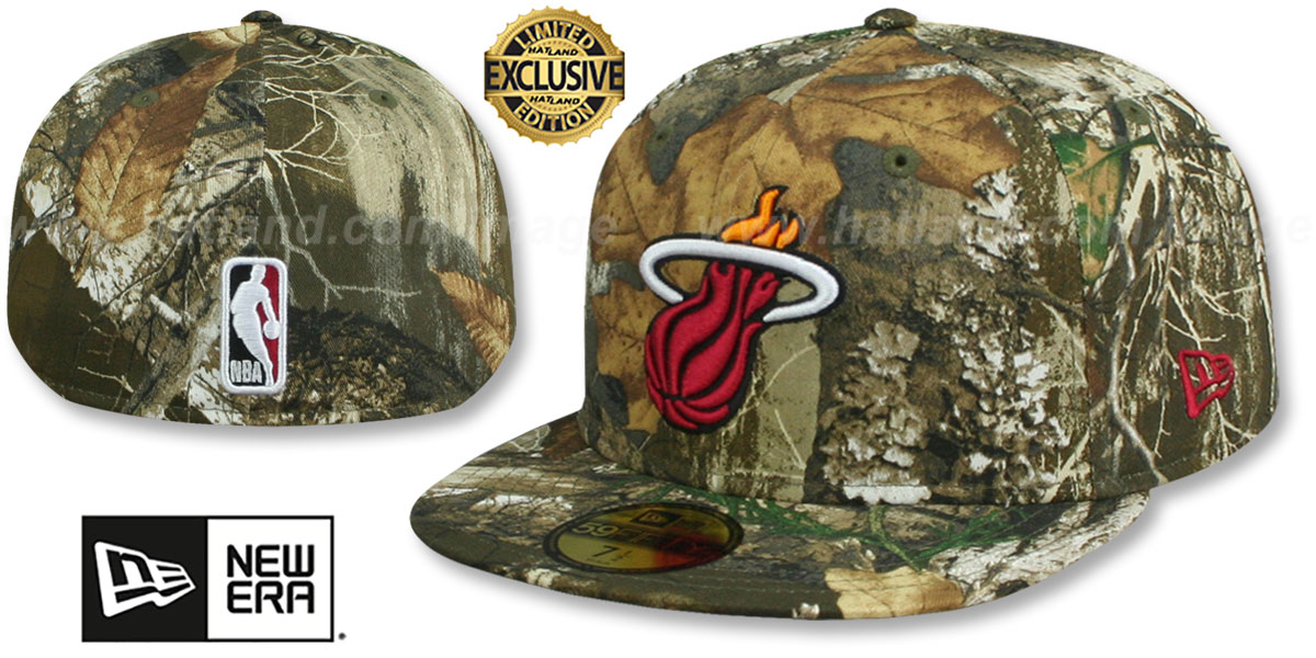 Miami Heat NBA TEAM-BASIC Realtree Camo Fitted Hat