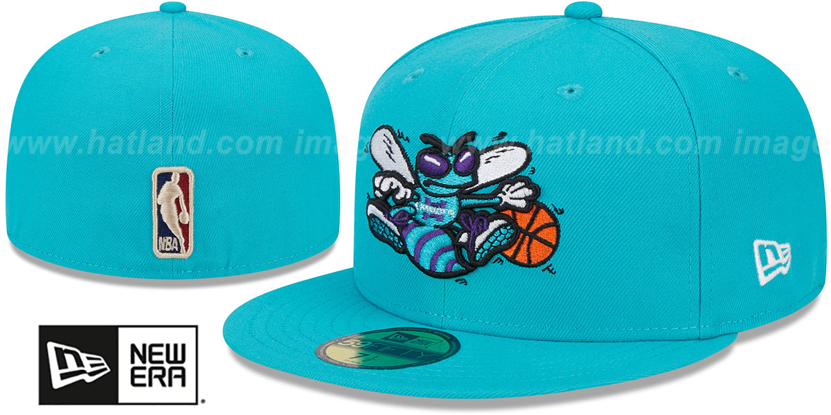 Charlotte Hornets NBA CLASSIX Teal Fitted Hat by New Era