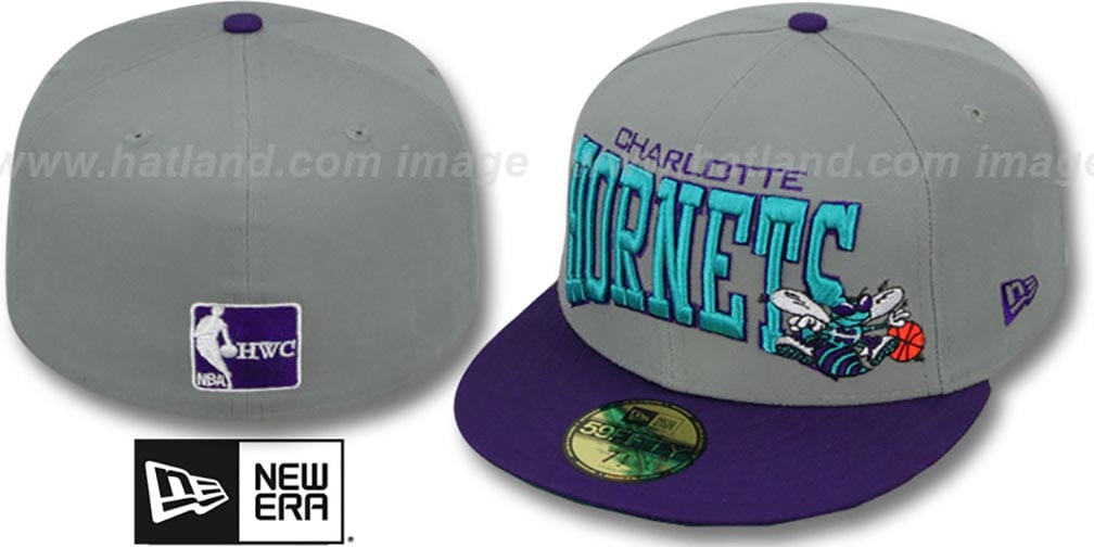 Charlotte Hornets PRO-ARCH Grey-Purple Fitted Hat by New Era
