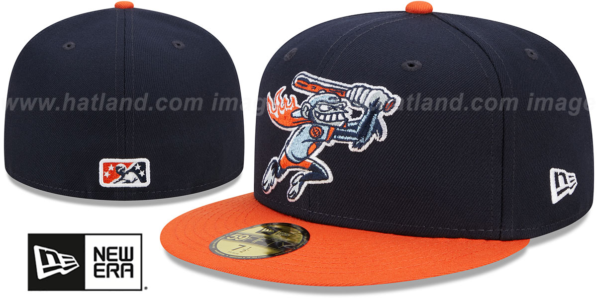 Bowling Green Hot Rods MILB MARVEL DEFENDERS Navy-Orange Fitted H