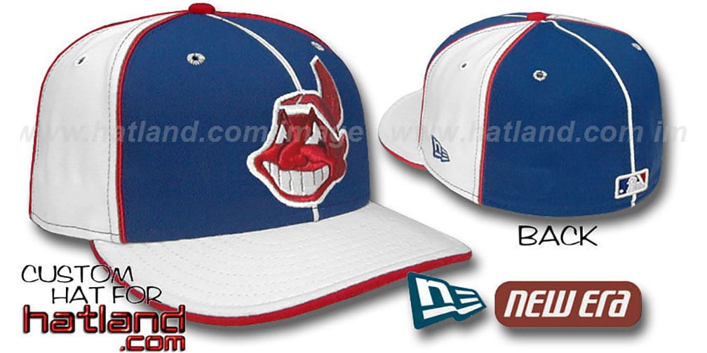 Indians PINWHEEL-3 Royal-White Fitted Hat by New Era