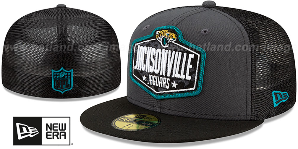 Jacksonville Jaguars 2021 NFL TRUCKER DRAFT Fitted Hat