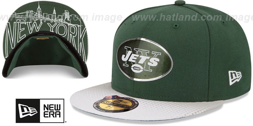 New York Jets 2015 NFL DRAFT Green-White Fitted Hat