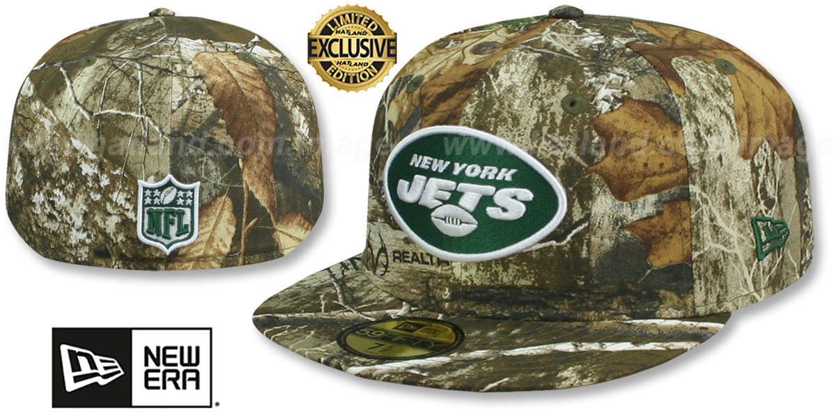 New York Jets NFL TEAM-BASIC Realtree Camo Fitted Hat