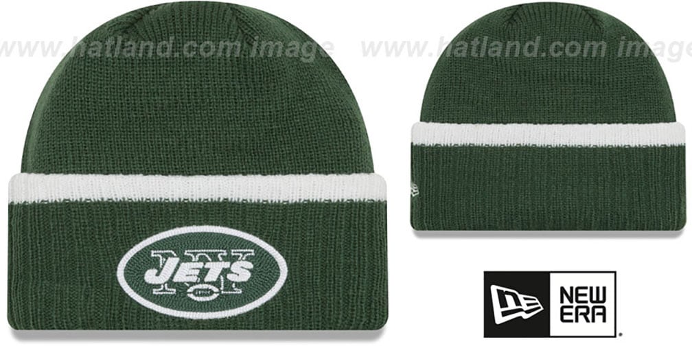 New York Jets RIBBED-UP Green Knit Beanie Hat by New Era
