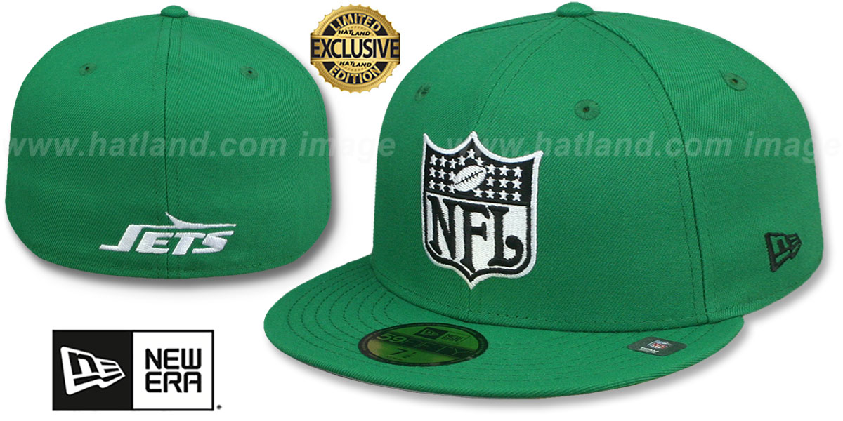 New York Jets THROWBACK NFL SHIELD-BASIC Green Fitted Hat
