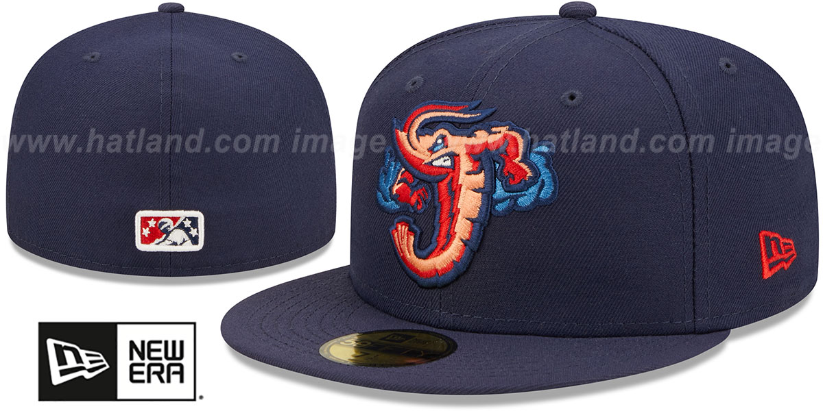 Jacksonville Jumbo Shrimp MILB ONFIELD HOME Navy Fitted Hat
