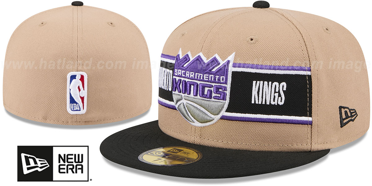 Sacramento Kings 2024 NBA DRAFT Camel-Black Fitted Hat