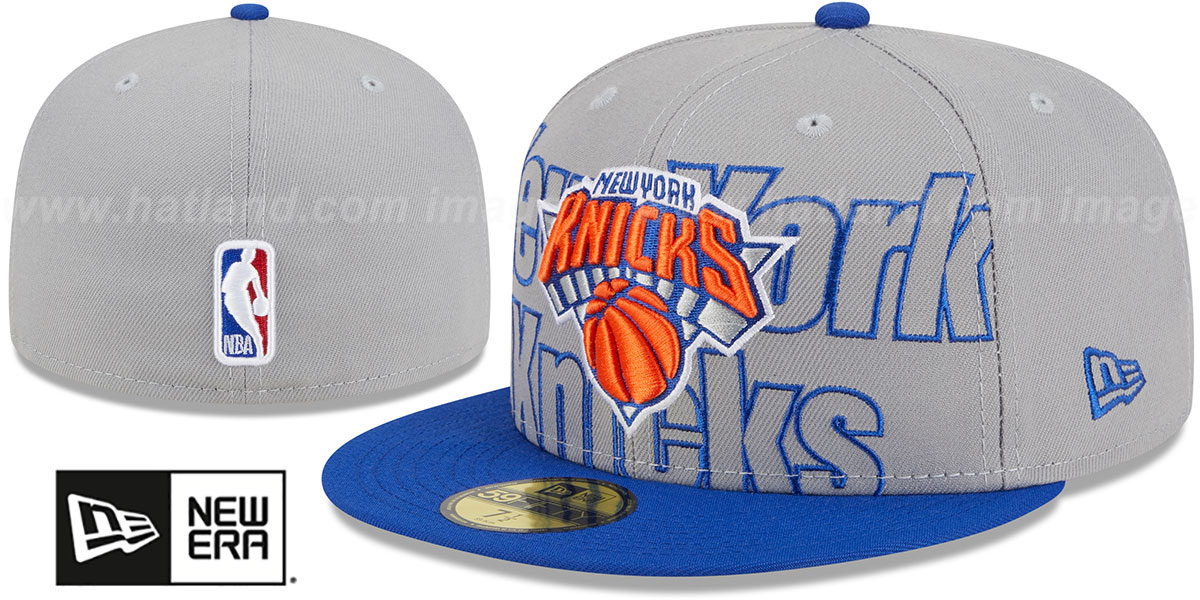 New York Knicks 2023 ALTERNATE NBA DRAFT Grey-Royal Fitted Hat