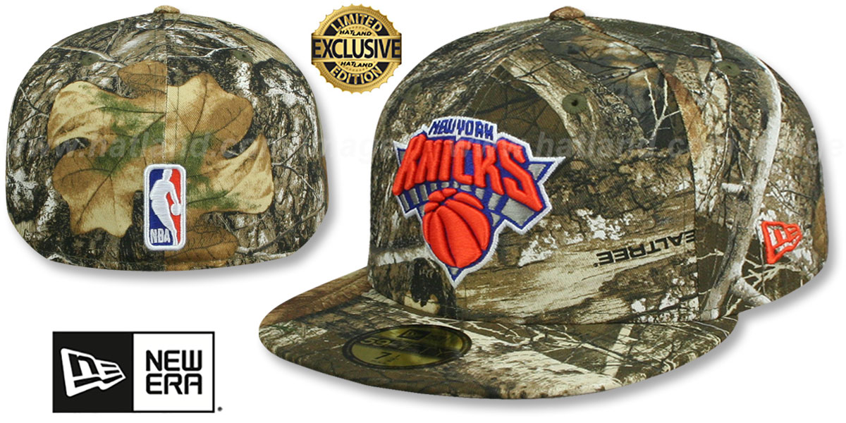 New York Knicks NBA TEAM-BASIC Realtree Camo Fitted Hat