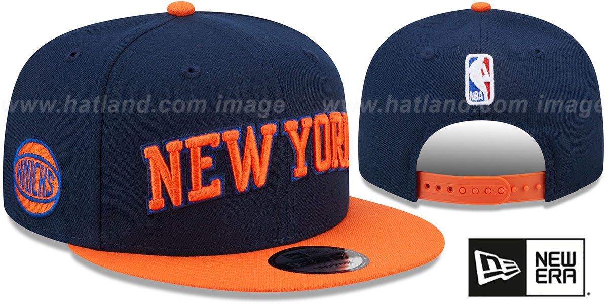 New York Knicks STATEMENT SNAPBACK Navy-Orange Hat