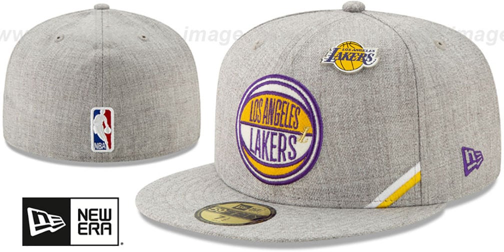 Los Angeles Lakers 2019 NBA DRAFT Heather Grey Fitted Hat