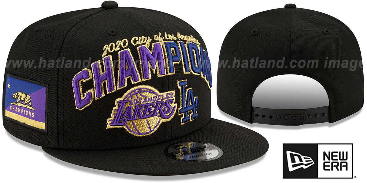 Los Angeles Lakers-Dodgers 2020 CO-CHAMPS SNAPBACK Black Hat