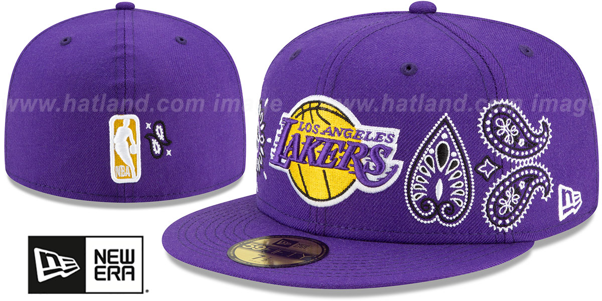 Los Angeles Lakers PAISLEY ELEMENTS Purple Fitted Hat