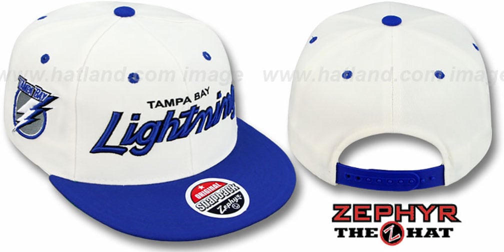 Lightning 2T HEADLINER SNAPBACK White-Royal Hat by Zephyr