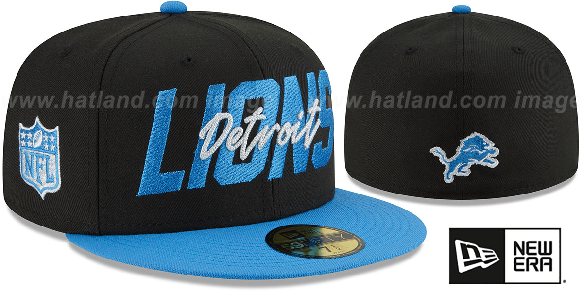 Detroit Lions 2022 NFL DRAFT Black-Blue Fitted Hat