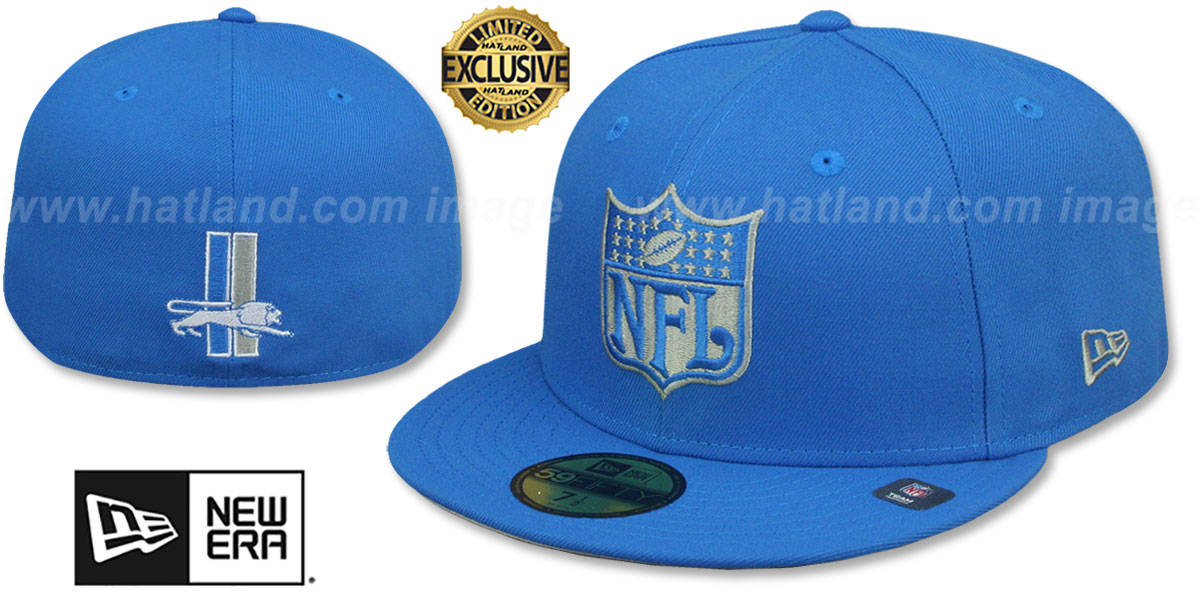 Detroit Lions THROWBACK NFL SHIELD-BASIC Blue Fitted Hat