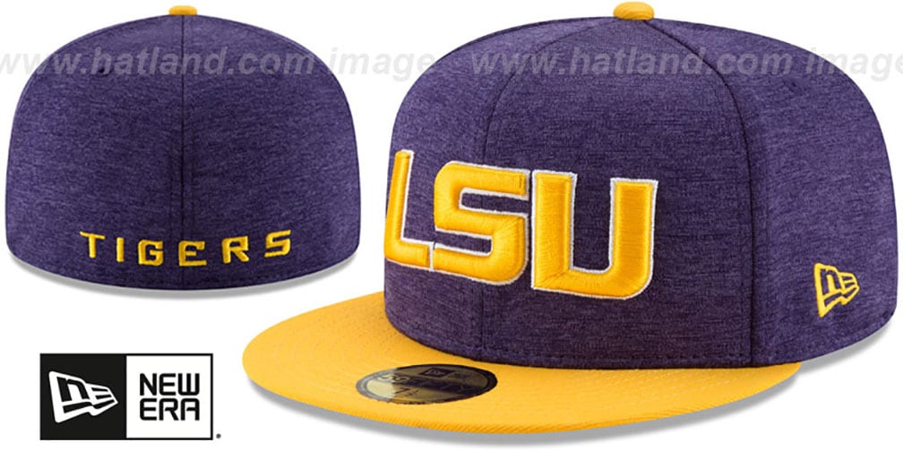 LSU HEATHER-HUGE 2 Purple-Gold Fitted Hat by New Era