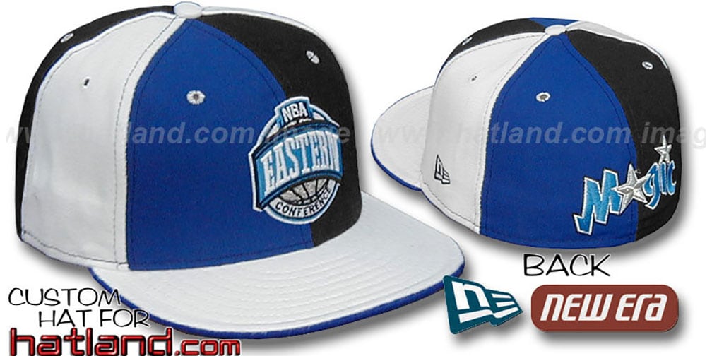 Orlando Magic CONFERENCE PINWHEEL Royal-Black-White Fitted Hat