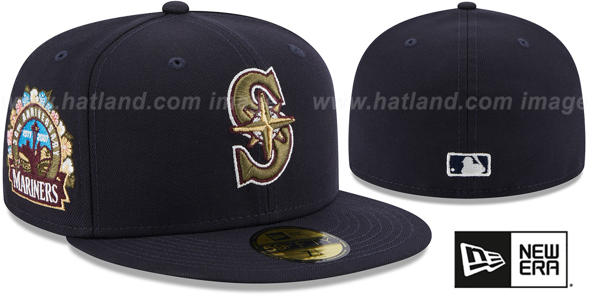 Seattle Mariners BOTANICAL SIDE-PATCH Navy Fitted Hat