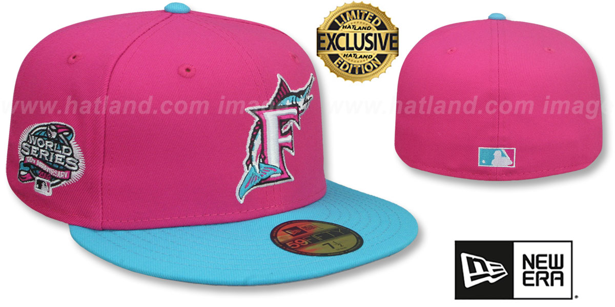 Miami Marlins MIAMI VICE SIDE-PATCH Beetroot-Blue Fitted Hat