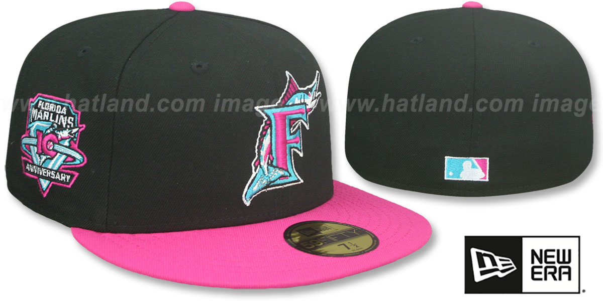 Florida Marlins MIAMI VICE SIDE-PATCH Black-Beetroot Fitted Hat