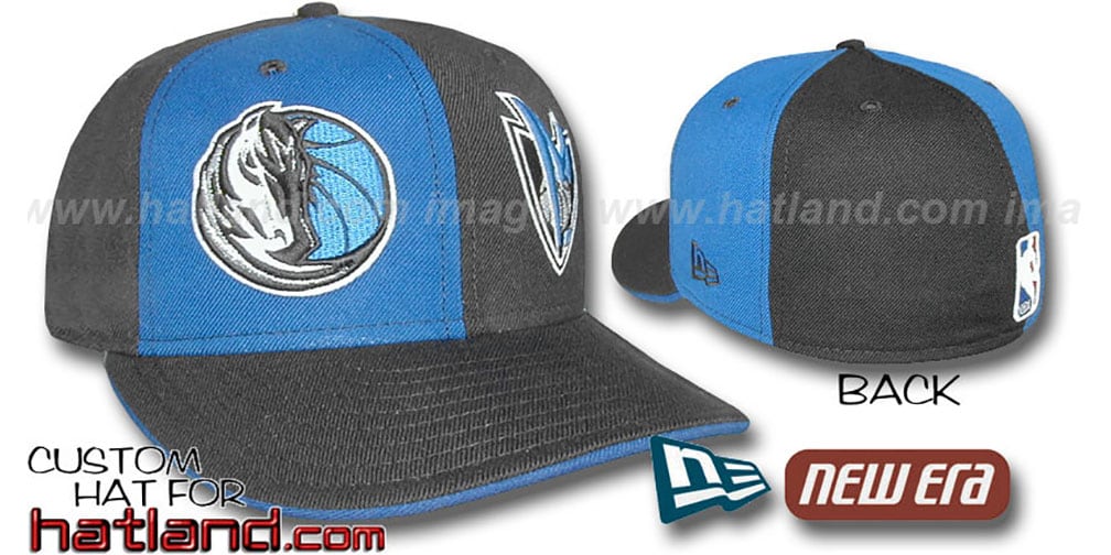Dallas Mavericks DOUBLE WHAMMY Royal-Black Fitted Hat
