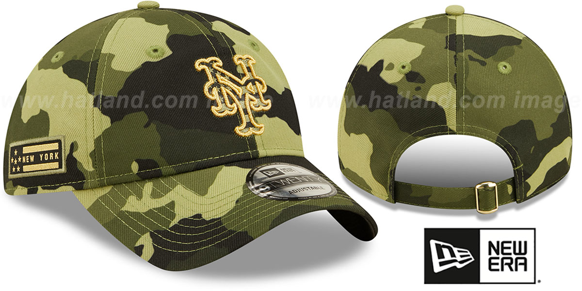 New York Mets 2022 ARMED FORCES STARS N STRIPES STRAPBACK Hat