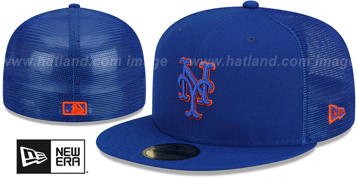 New York Mets BATTING PRACTICE TRUCKER Royal Fitted Hat