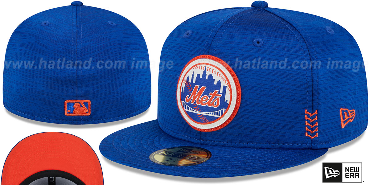 New York Mets 2024 ONFIELD CLUBHOUSE Heather Royal Fitted Hat