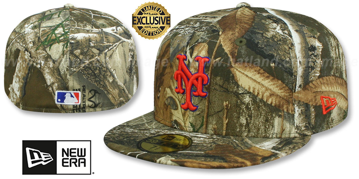 New York Mets MLB TEAM-BASIC Realtree Camo Fitted Hat