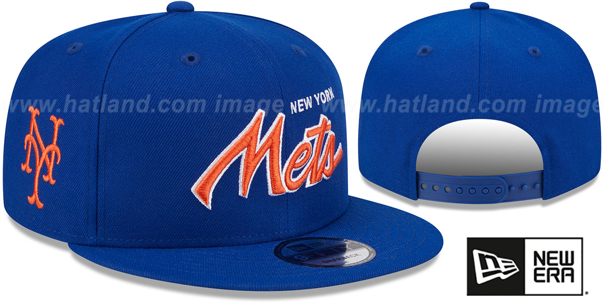 New York Mets TEAM-SCRIPT SNAPBACK Royal Hat by New Era