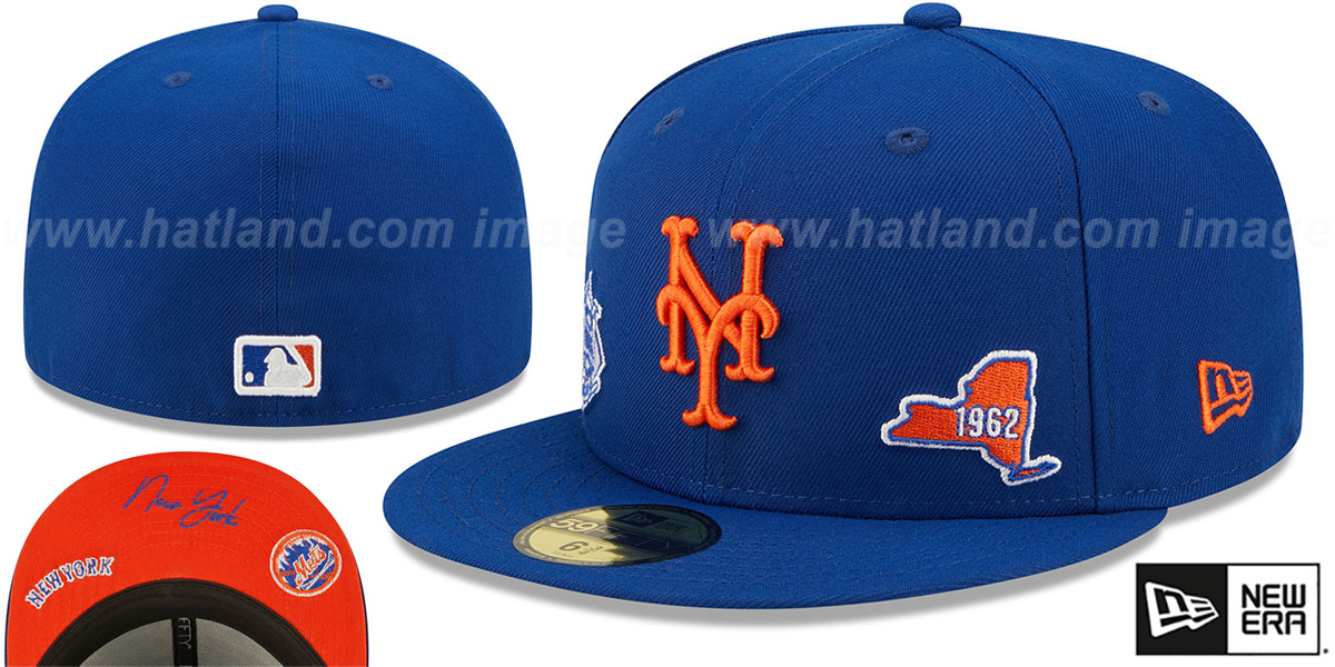 New York Mets TRIPLE THREAT IDENTITY Royal Fitted Hat