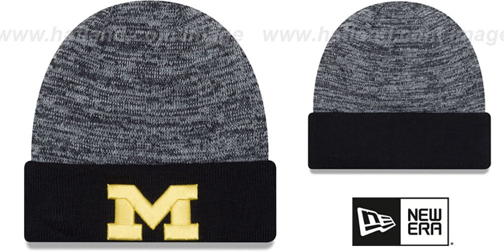 Michigan TEAM-RAPID Navy-White Knit Beanie Hat by New Era
