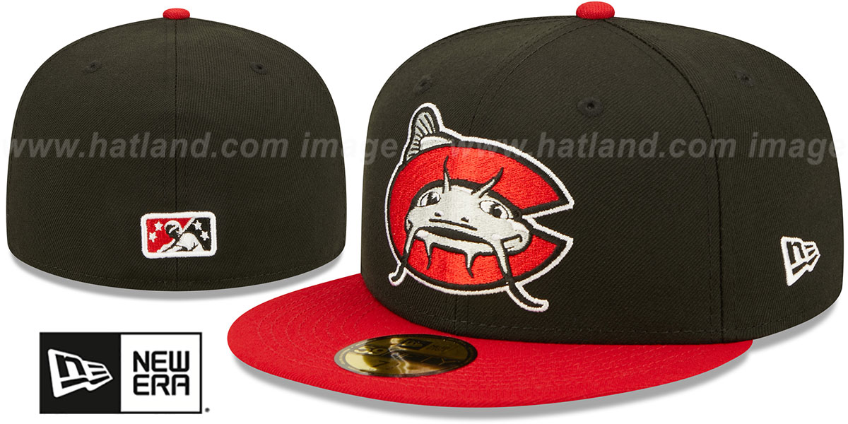 Carolina Mudcats MILB ONFIELD HOME Black-Red Fitted Hat