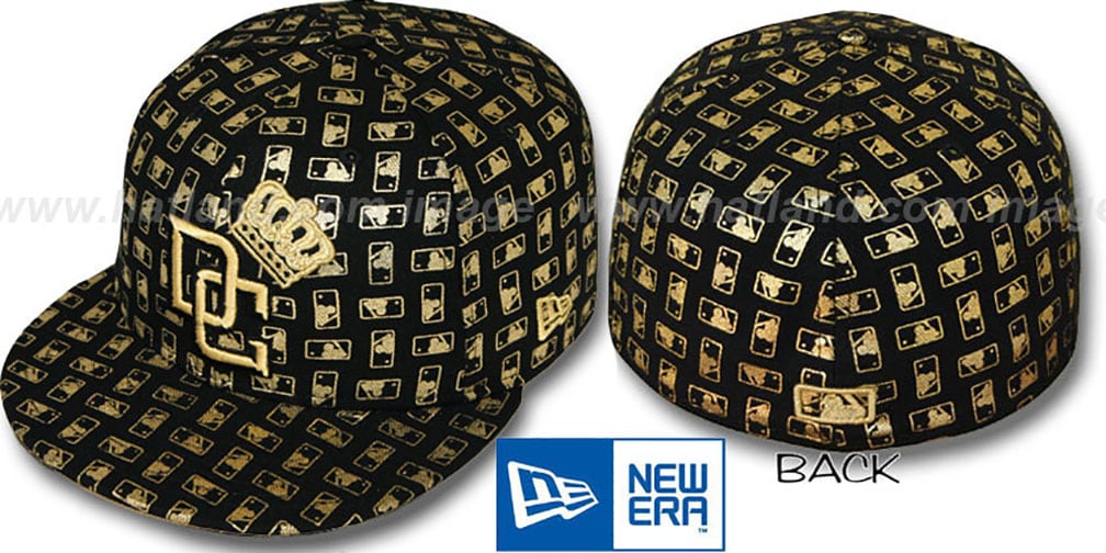 Nationals KING DC-CROWN FOIL FLOCKING Black-Gold Fitted Hat