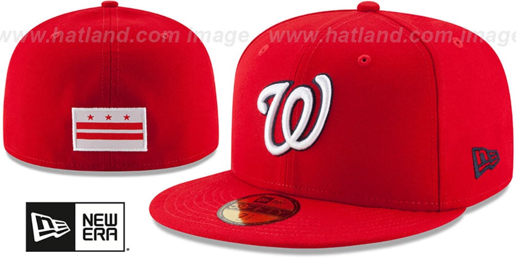 Washington Nationals STATE STARE Red Fitted Hat by New Era