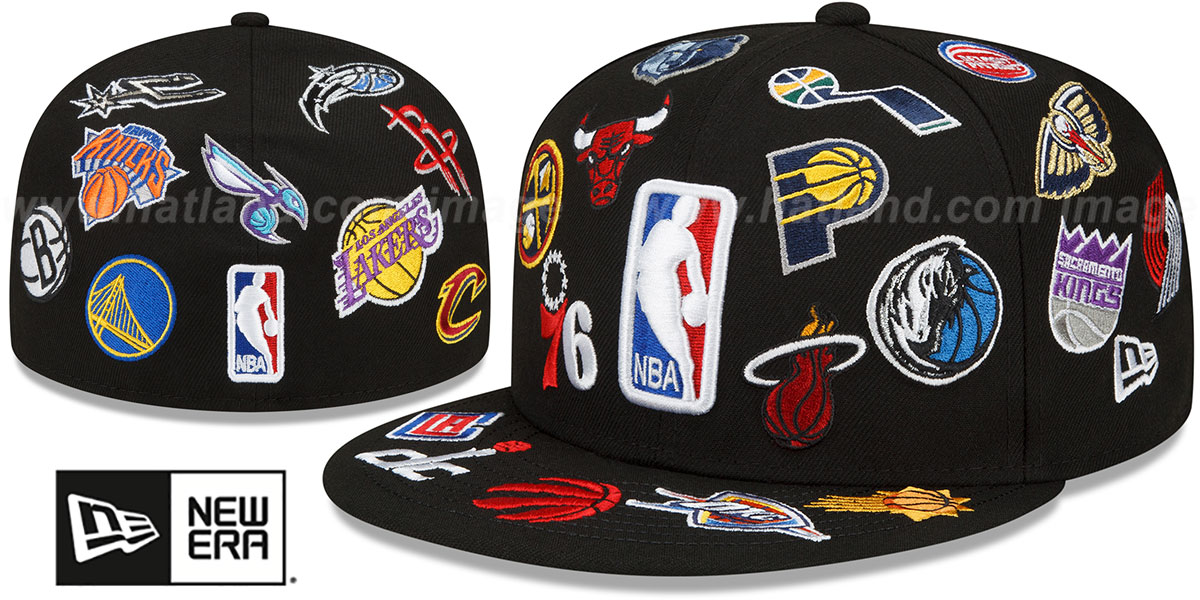 NBA ALL-OVER Black Fitted Hat by New Era