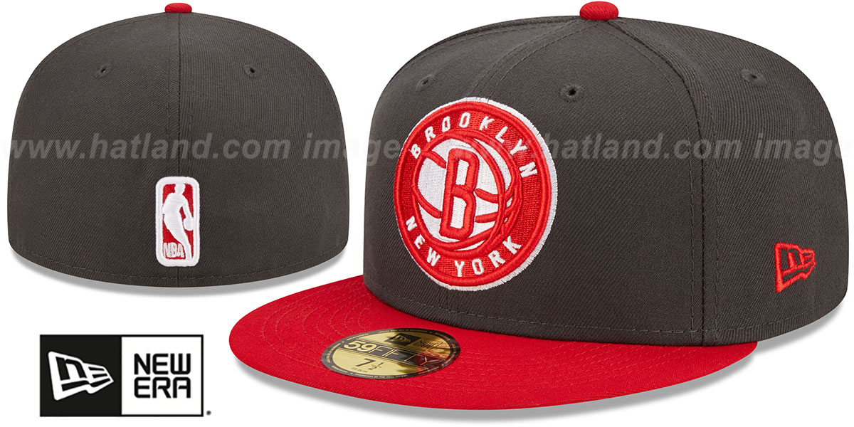 Brooklyn Nets 2T COLOR PACK Charcoal-Red Fitted Hat