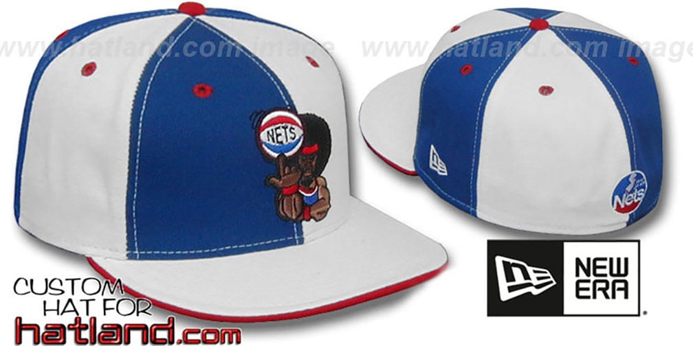 New Jersey Nets RETRO MAN PINWHEEL Royal-White Fitted Hat