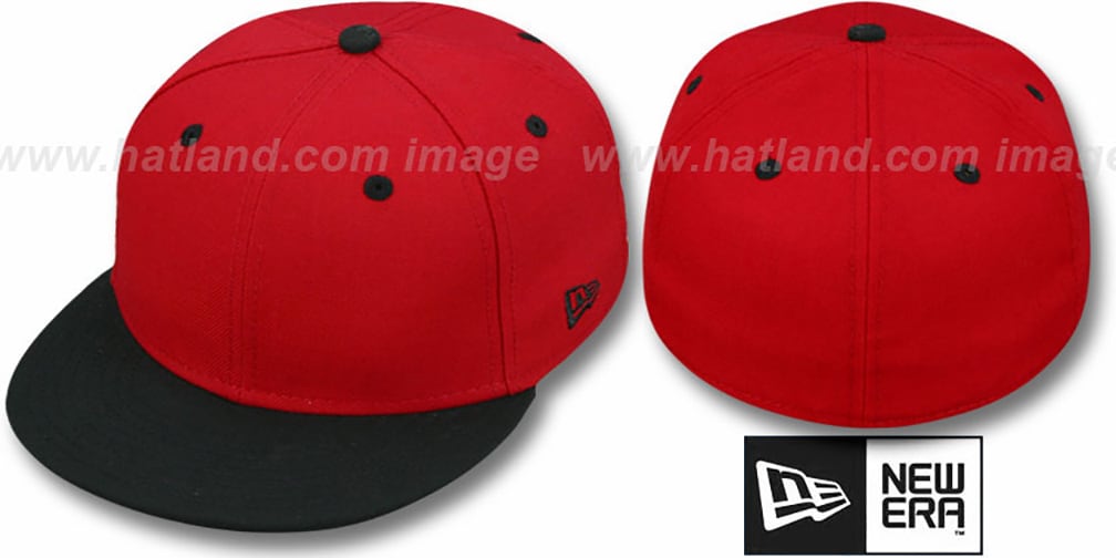 New Era 2T 59FIFTY-BLANK Red-Black Fitted Hat