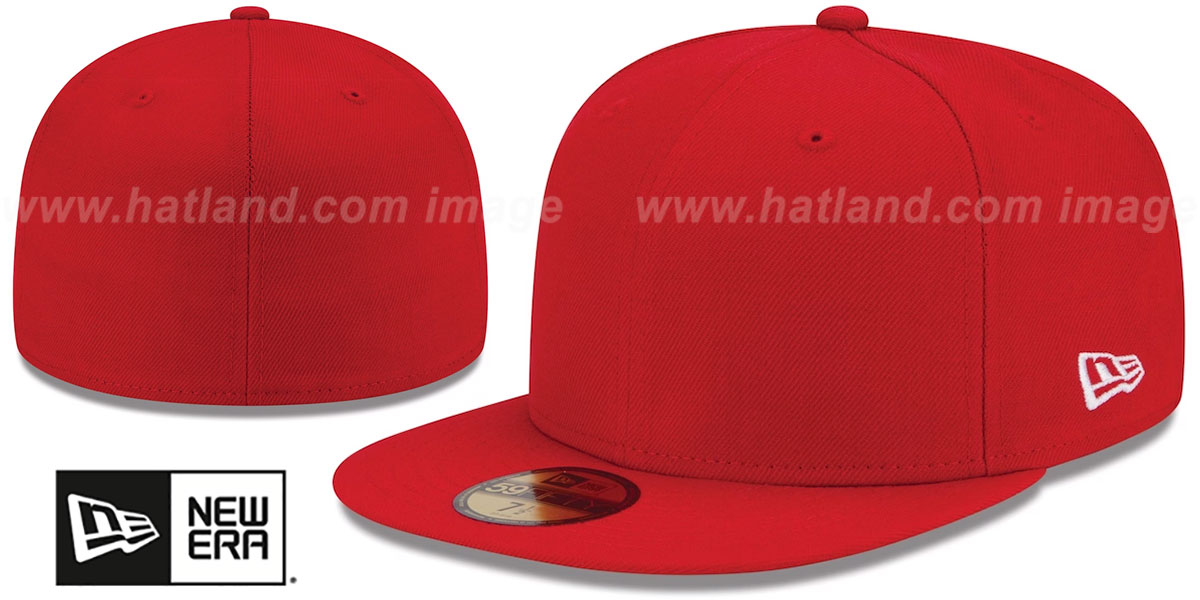 New Era 59FIFTY-BLANK Solid Red Fitted Hat